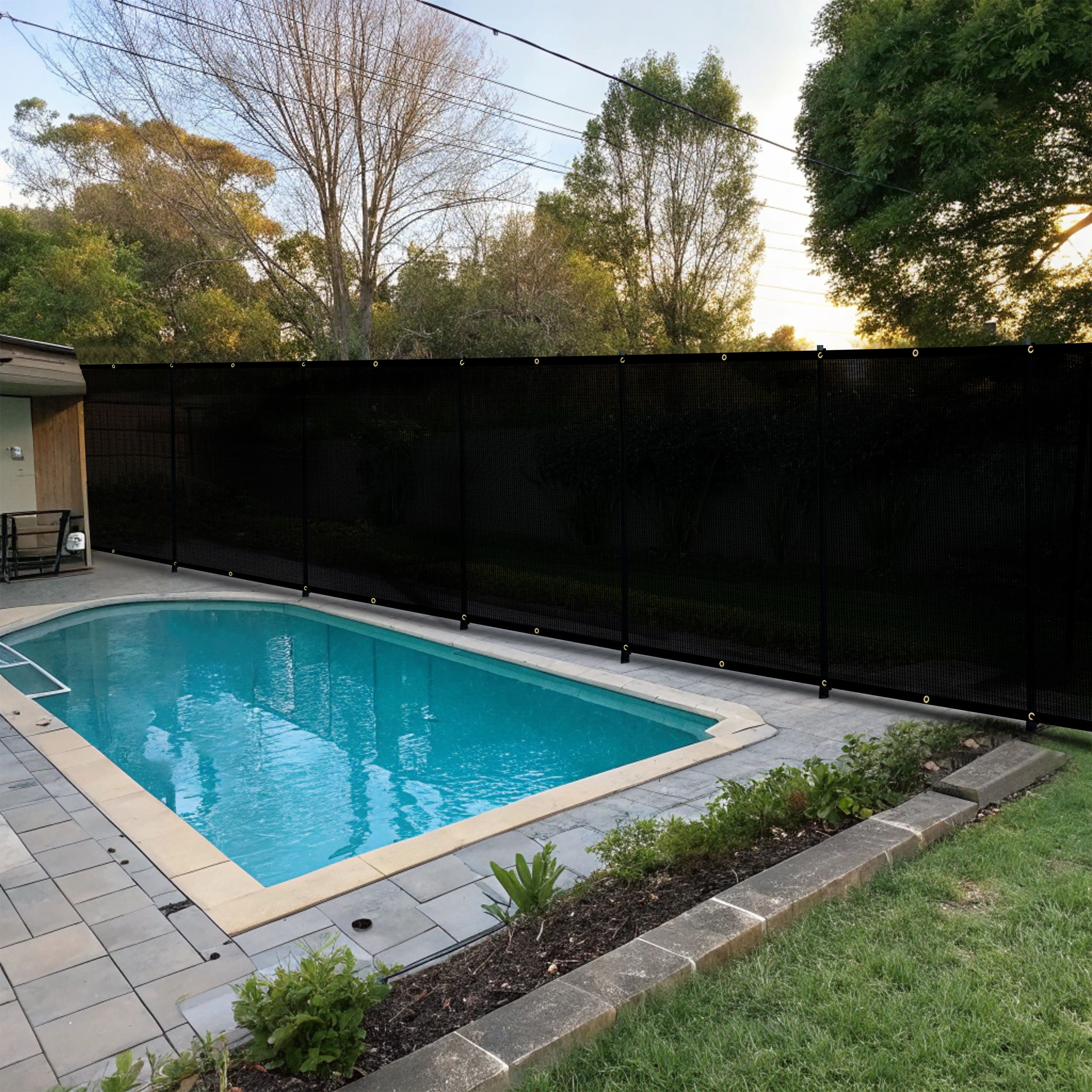 Buy 90% Premium Fence Privacy Screen - Black | Tarps&All CA